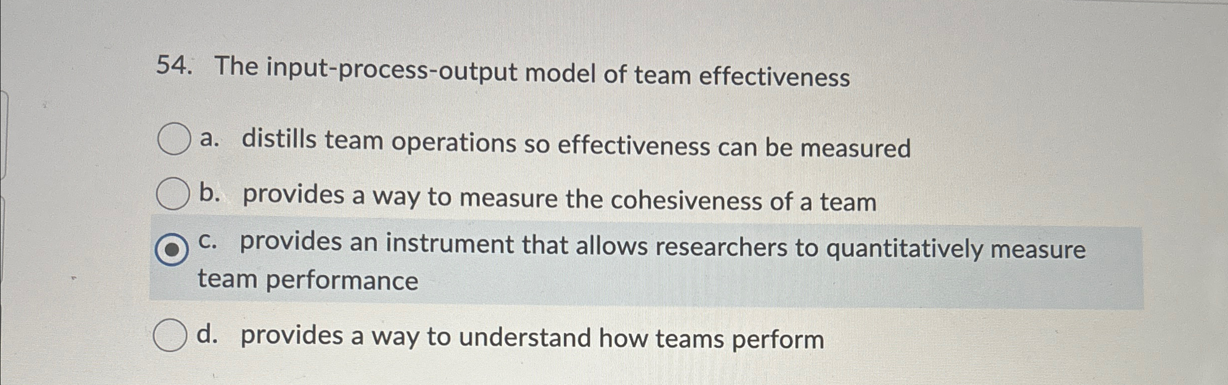 Solved The input-process-output model of team | Chegg.com