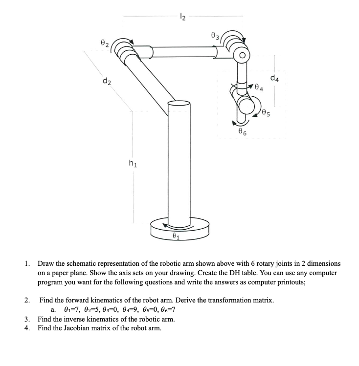 Solved 1-Draw the schematic representation of the robotic | Chegg.com
