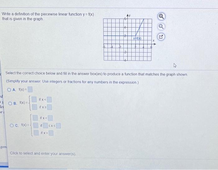 Solved Write a definition of the piecewise linear function y | Chegg.com