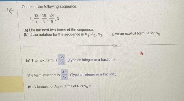 Solved Consider the following sequence. 1,712,818,924,3 (a) | Chegg.com