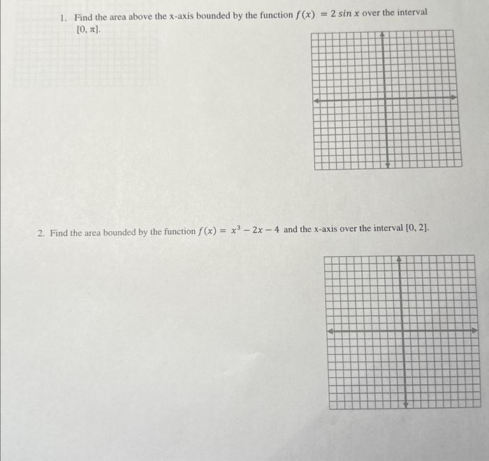 Solved 1. Find the area above the x-axis bounded by the | Chegg.com