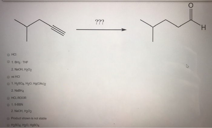 Solved 2?? H2SO4, H20, HgSO4 Product shown is not stable | Chegg.com