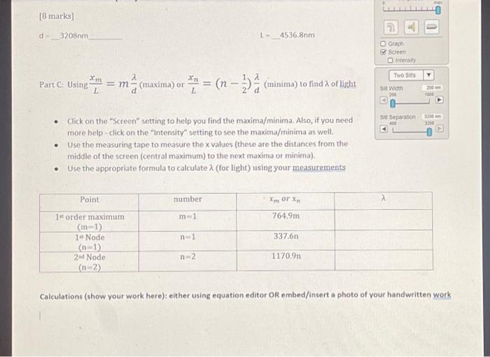 Part C: Using \\( \\frac{x_{m}}{L}=m | Chegg.com