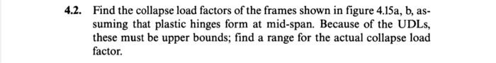 4.2. Find the collapse load factors of the frames | Chegg.com