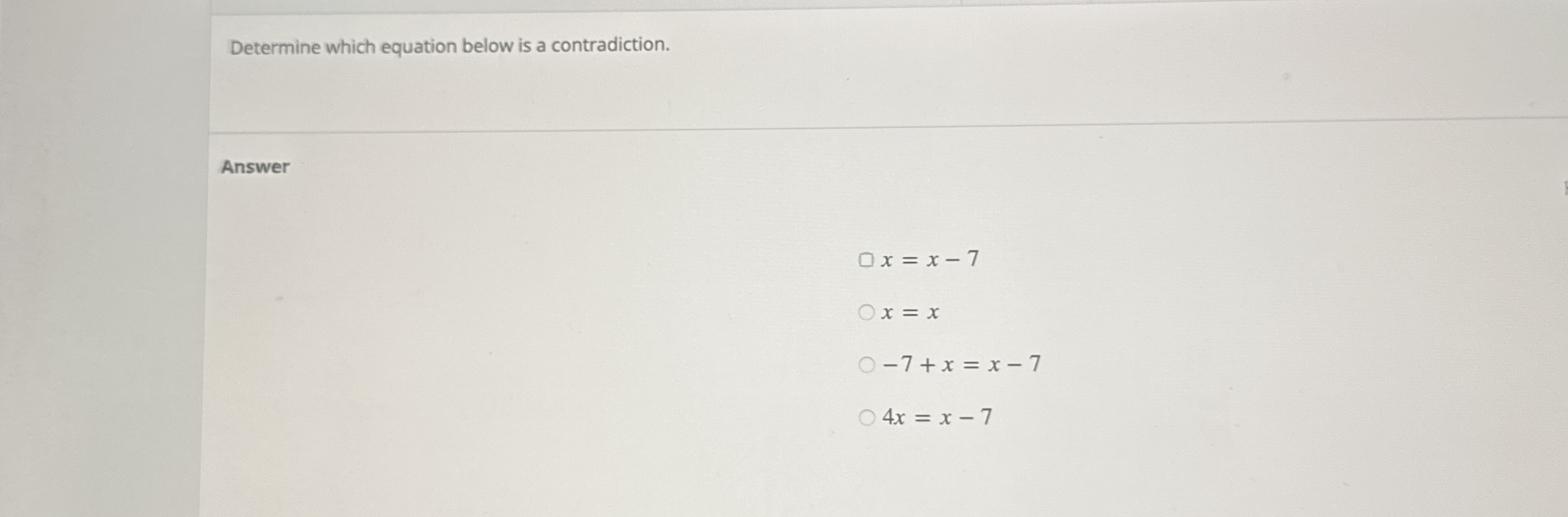 Solved Determine which equation below is a | Chegg.com