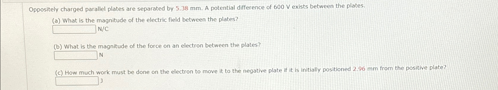 Oppositely charged parallel plates are separated by | Chegg.com