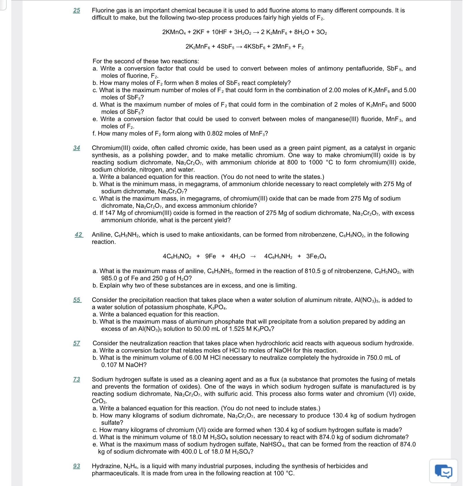 Solved Chapter 9: Chemical Calculations & Chemical | Chegg.com