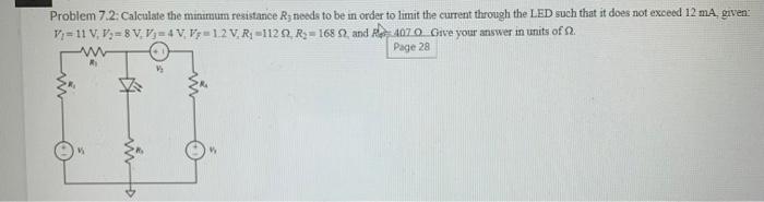 Solved Problem 7.2; Calculate the minimum resistance R3 | Chegg.com