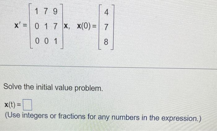 Solved Differential EquationsThe coefficient matrix A below | Chegg.com