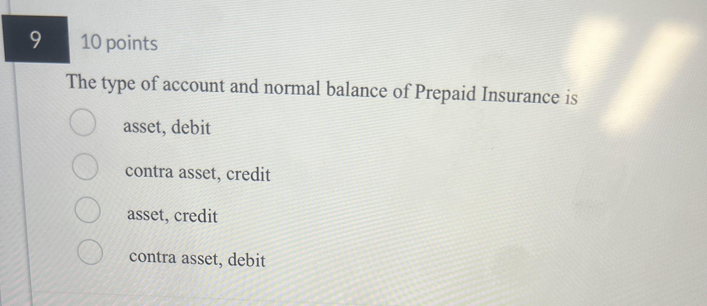 Solved 910 ﻿pointsThe type of account and normal balance of | Chegg.com