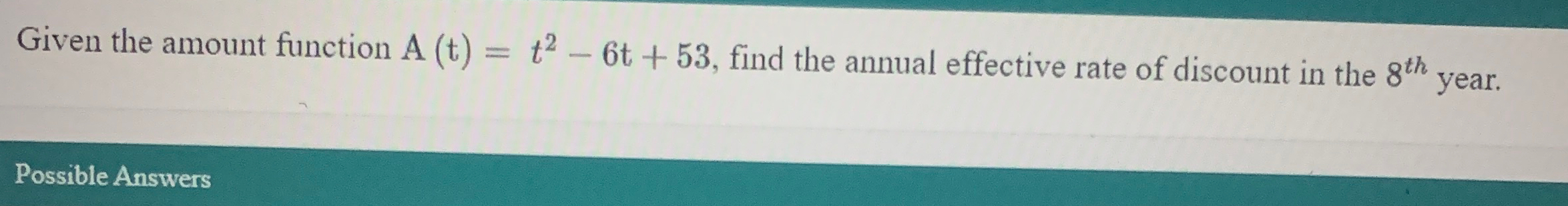 Solved Given the amount function A(t)=t2-6t+53, ﻿find the | Chegg.com