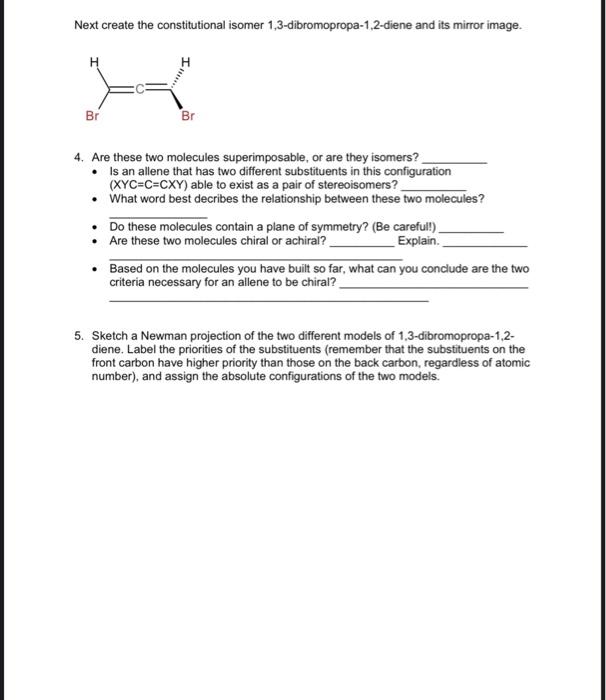 Solved Next create the constitutional isomer | Chegg.com