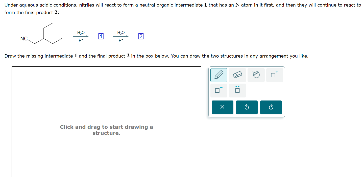Solved 1 ﻿Under aqueous acidic conditions, nitriles will | Chegg.com