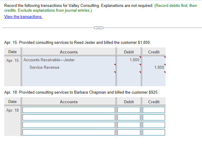 Solved Record the following transactions for Valley | Chegg.com