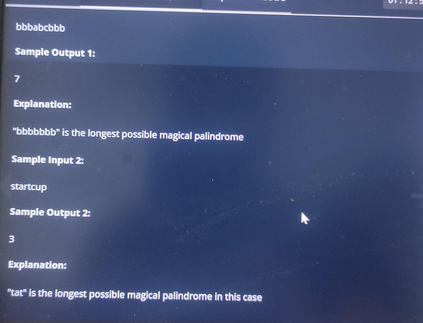 Solved Problem Statements A Palindrome Is A String Which Is 1708