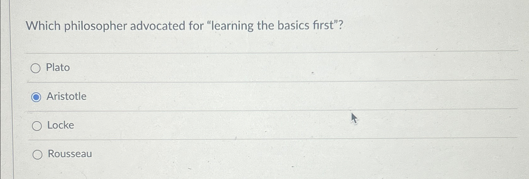 Solved Which philosopher advocated for "learning the basics | Chegg.com