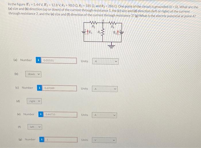 In the figure E1=5.44 V,B2=12.8 V,R1=98.0Ω,R2=185Ω, | Chegg.com