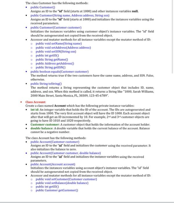 Solved Class, File, Javadoc, JUnit In this project, you will | Chegg.com