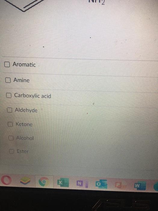Solved Identify any and all functional groups by checking | Chegg.com