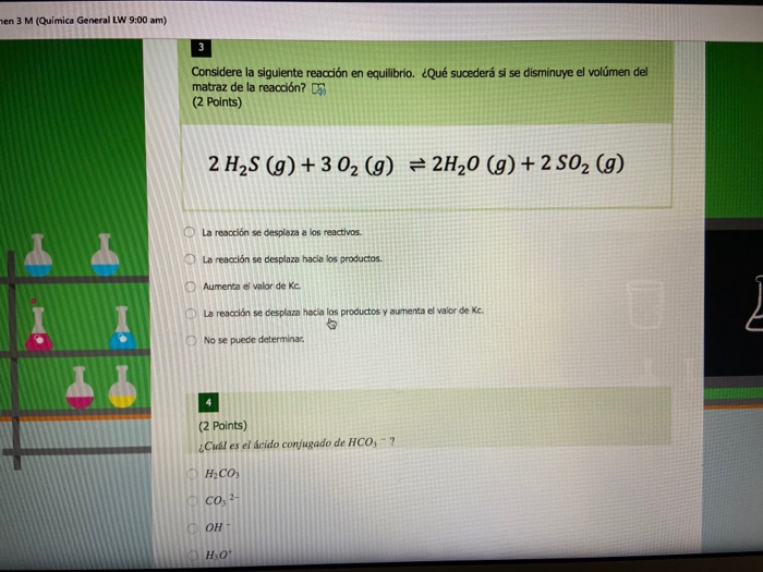 Solved 3 Consider The Following Equilibrium Reaction What 2415