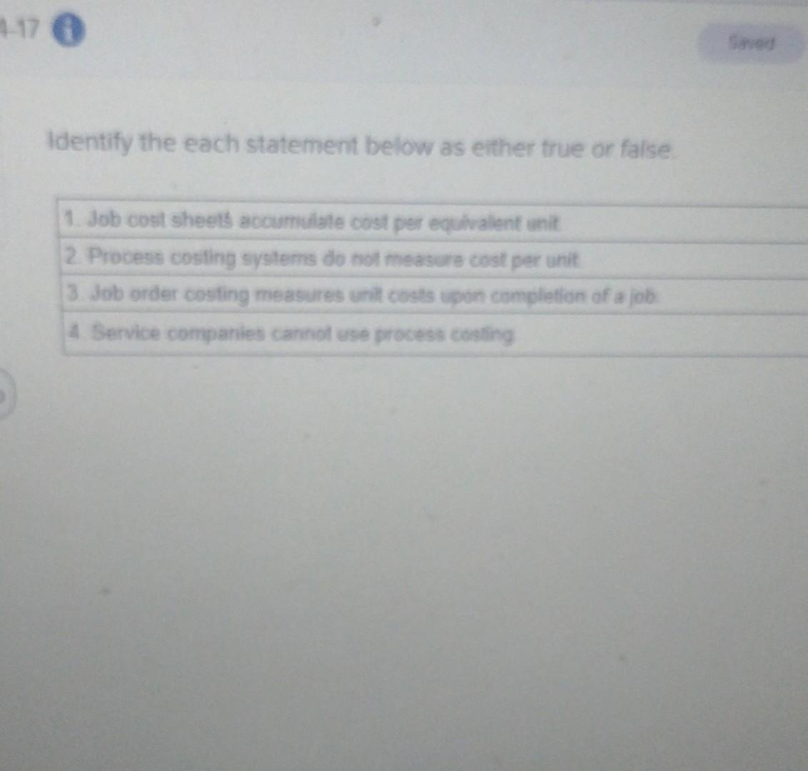 Solved Identify the each statement below as either true or | Chegg.com