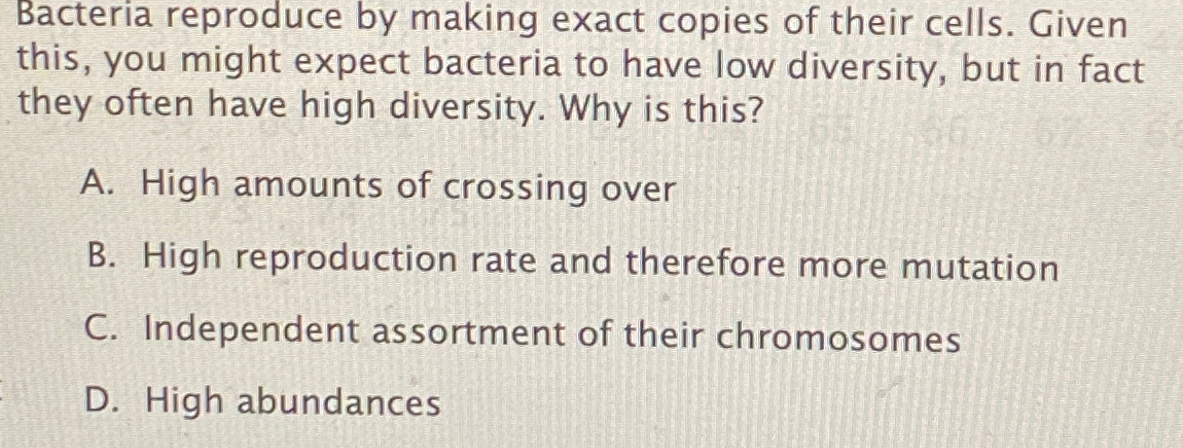 Solved Bacteria reproduce by making exact copies of their | Chegg.com