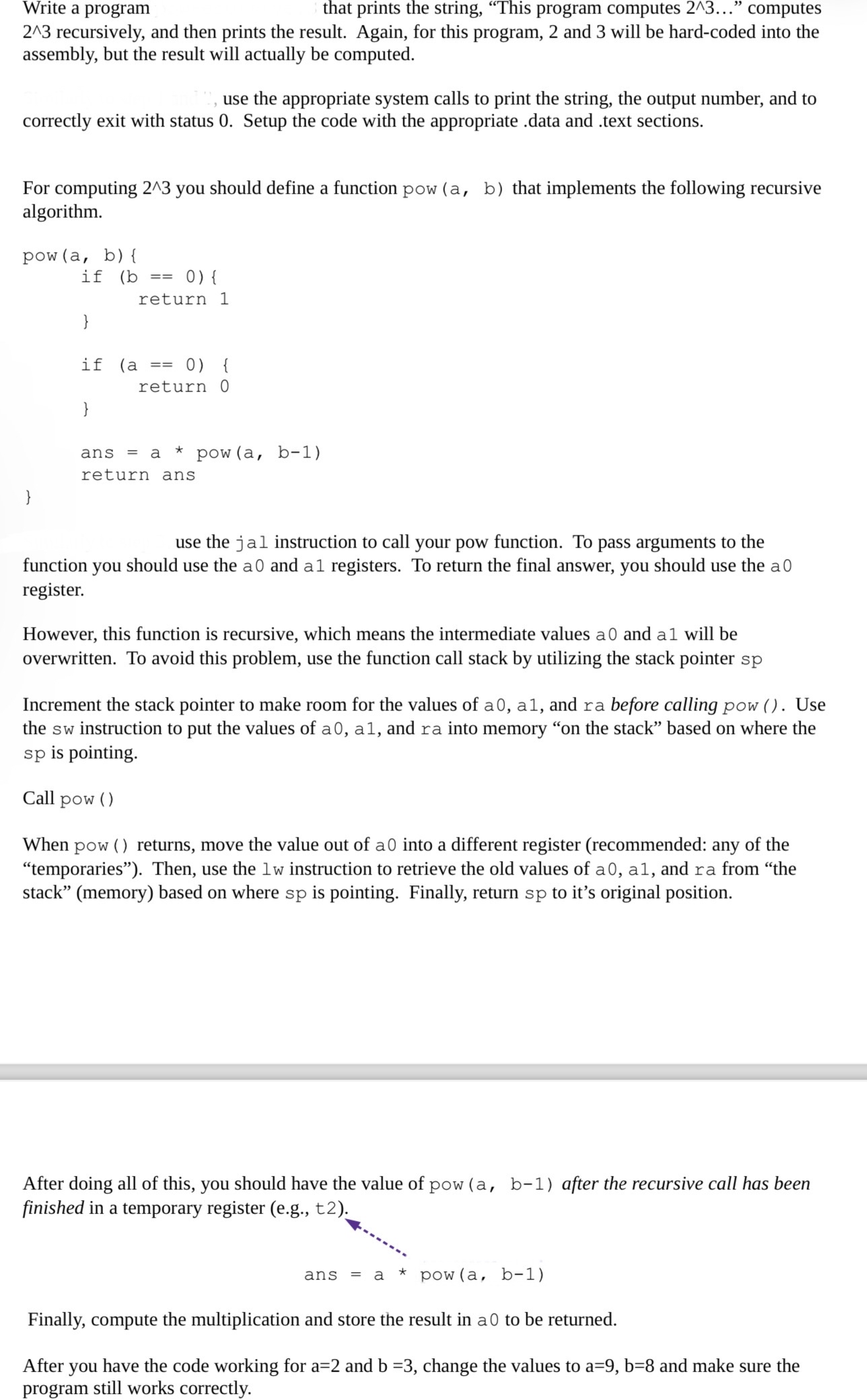 Solved Use RIPES.me program to write code and DO NOT USE $ | Chegg.com