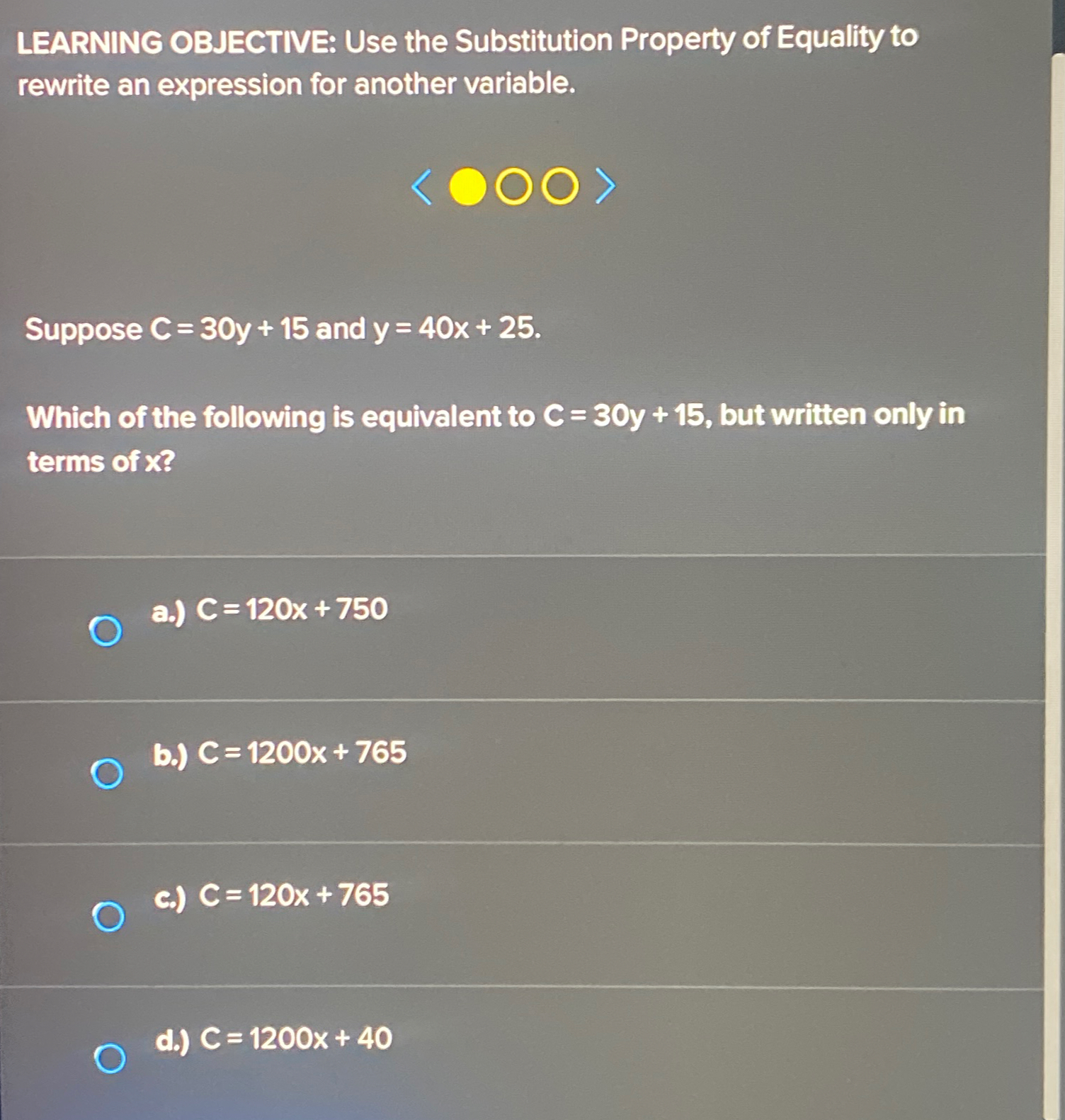 Solved LEARNING OBJECTIVE: Use the Substitution Property of | Chegg.com