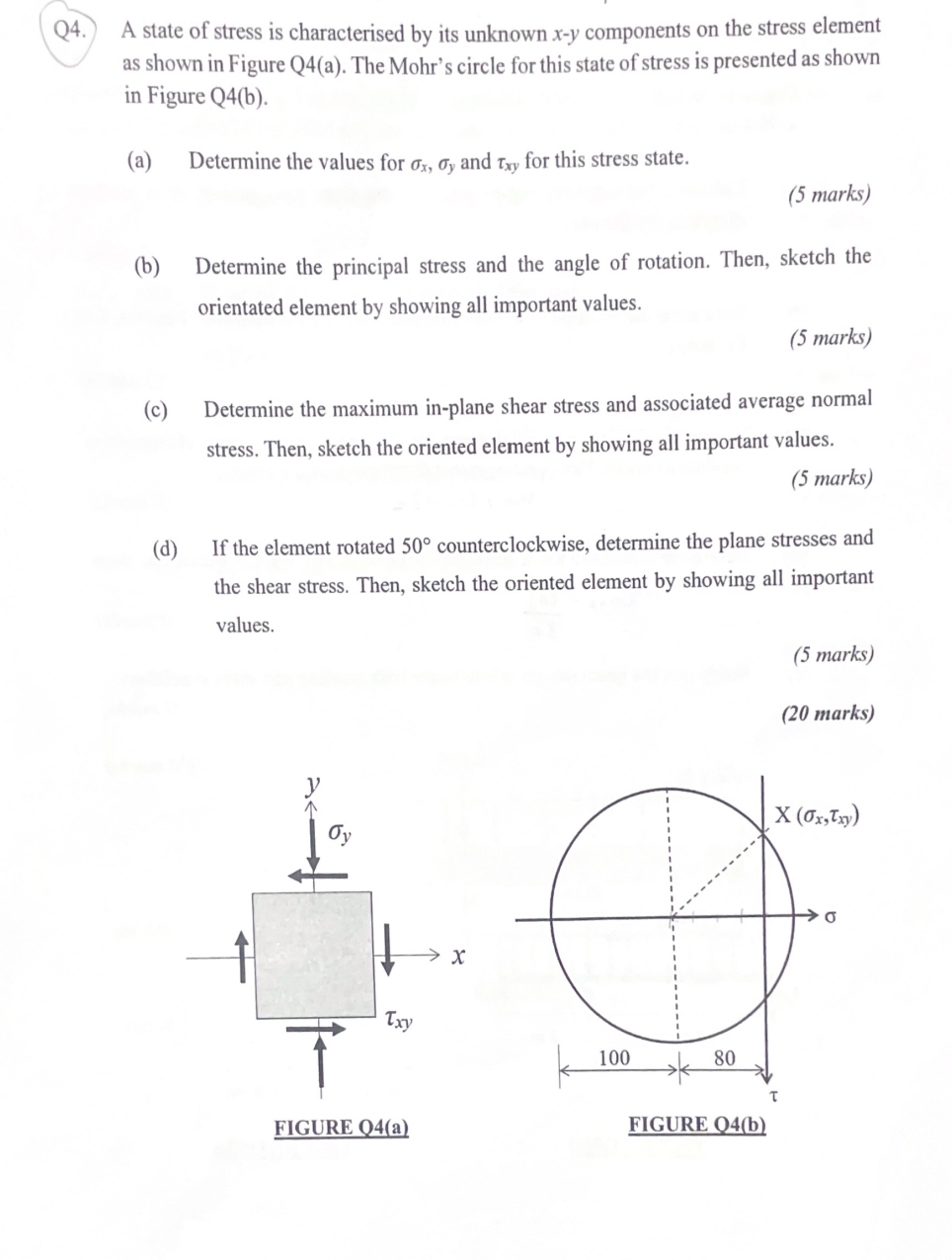 Solved Q4. ﻿A state of stress is characterised by its | Chegg.com