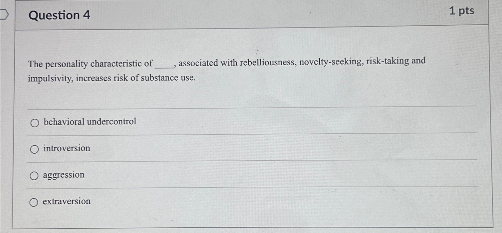Solved Question 41 ptsThe personality characteristic of , | Chegg.com Solved Question 41 ptsThe personality characteristic of , | Chegg.com