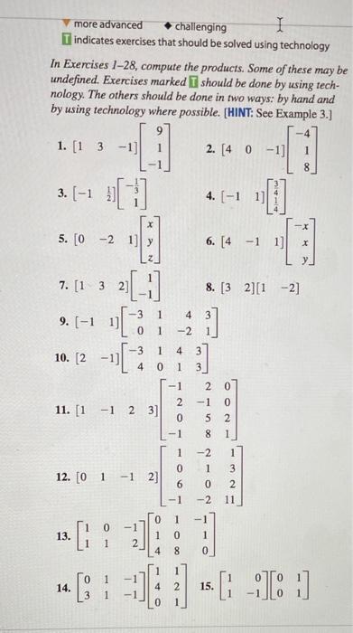 Solved In Exercises 1-28, compute the products. Some of | Chegg.com