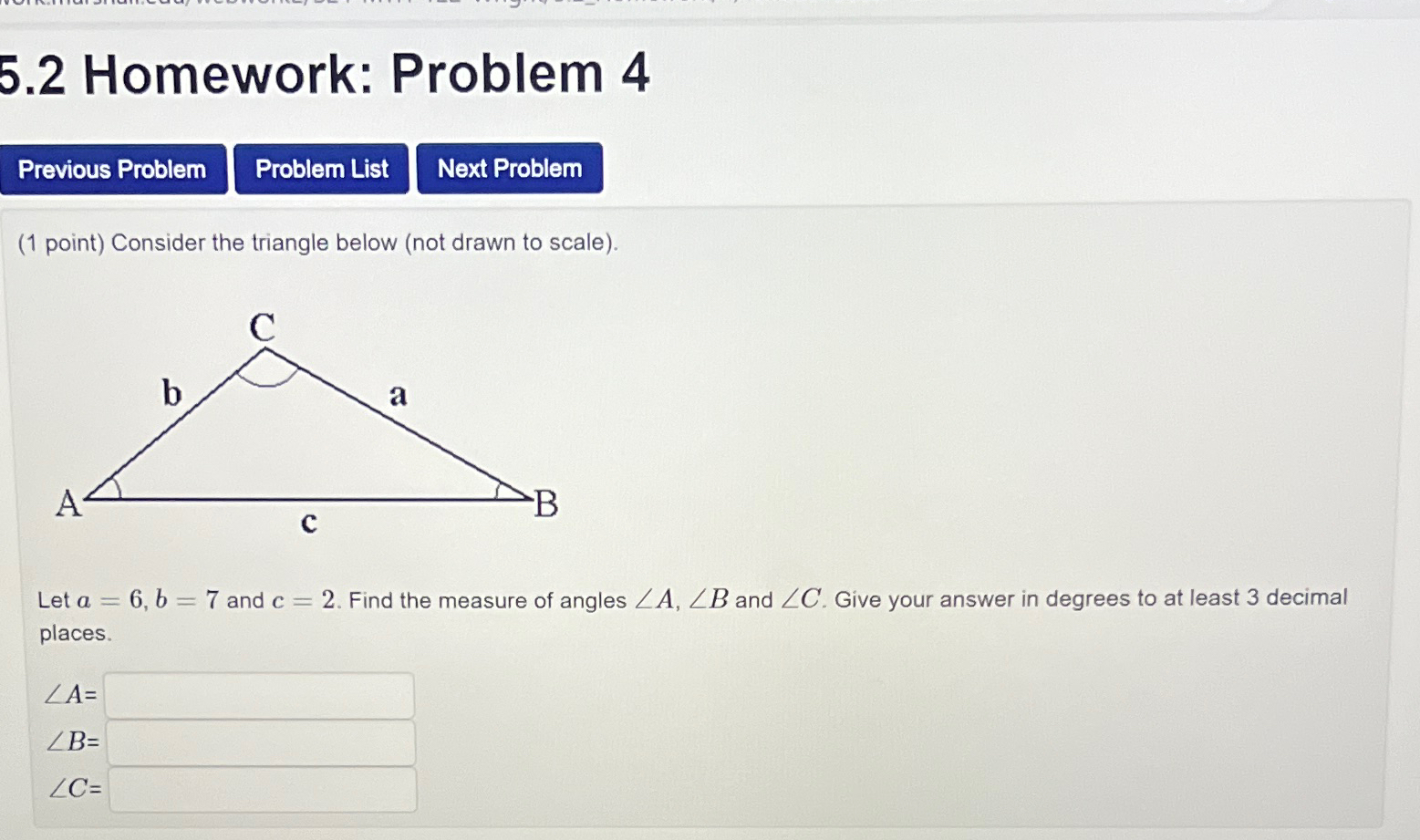 Solved 5.2 ﻿Homework: Problem 4(1 ﻿point) ﻿Consider the | Chegg.com