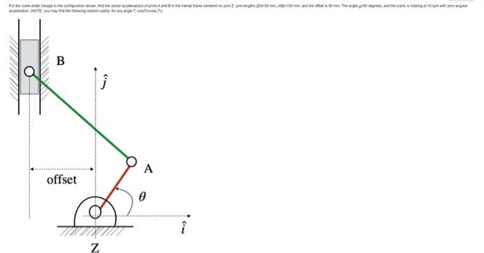 Solved for the crank slider linkage in the configurations | Chegg.com
