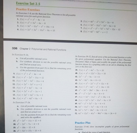 Solved Exercise Set 2.5 Practice Exercises In Exercises the | Chegg.com