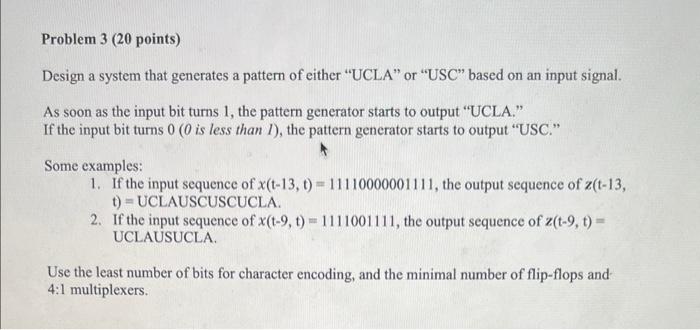 Solved Design a system that generates a pattern of either | Chegg.com