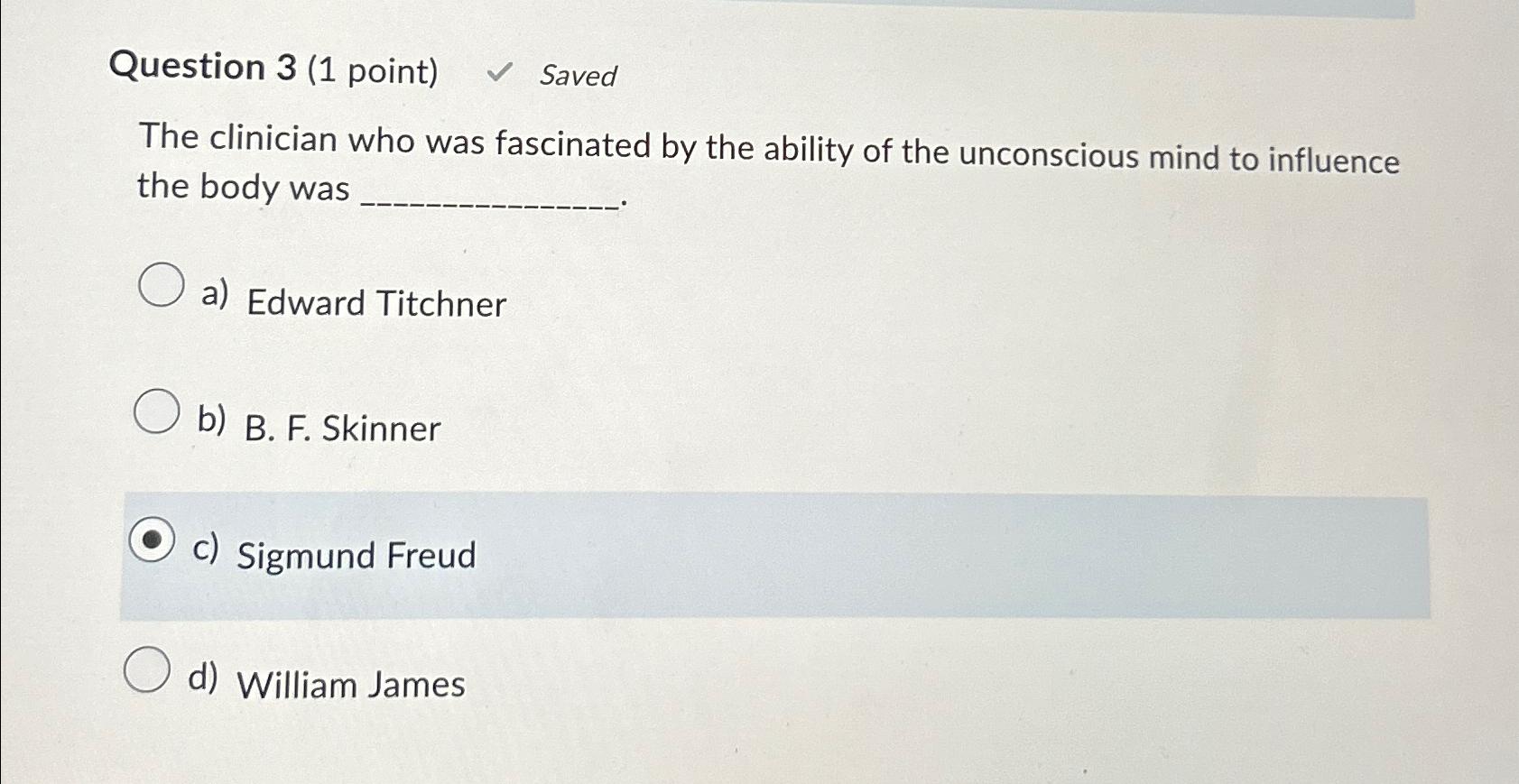 Solved Question 3 (1 ﻿point) ﻿SavedThe clinician who was | Chegg.com