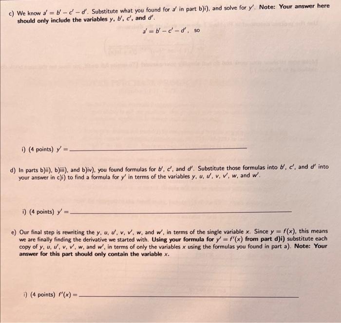 Solved 1) A Guided Derivative Calculation The derivative | Chegg.com