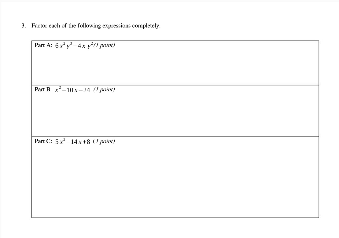 Solved Factor each of the following expressions | Chegg.com