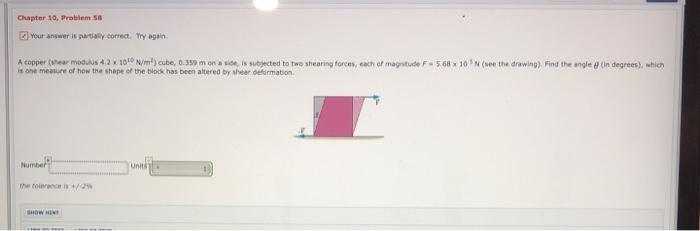 Solved A copper (shear modulus 2x100 m), 0.359 mon side, | Chegg.com
