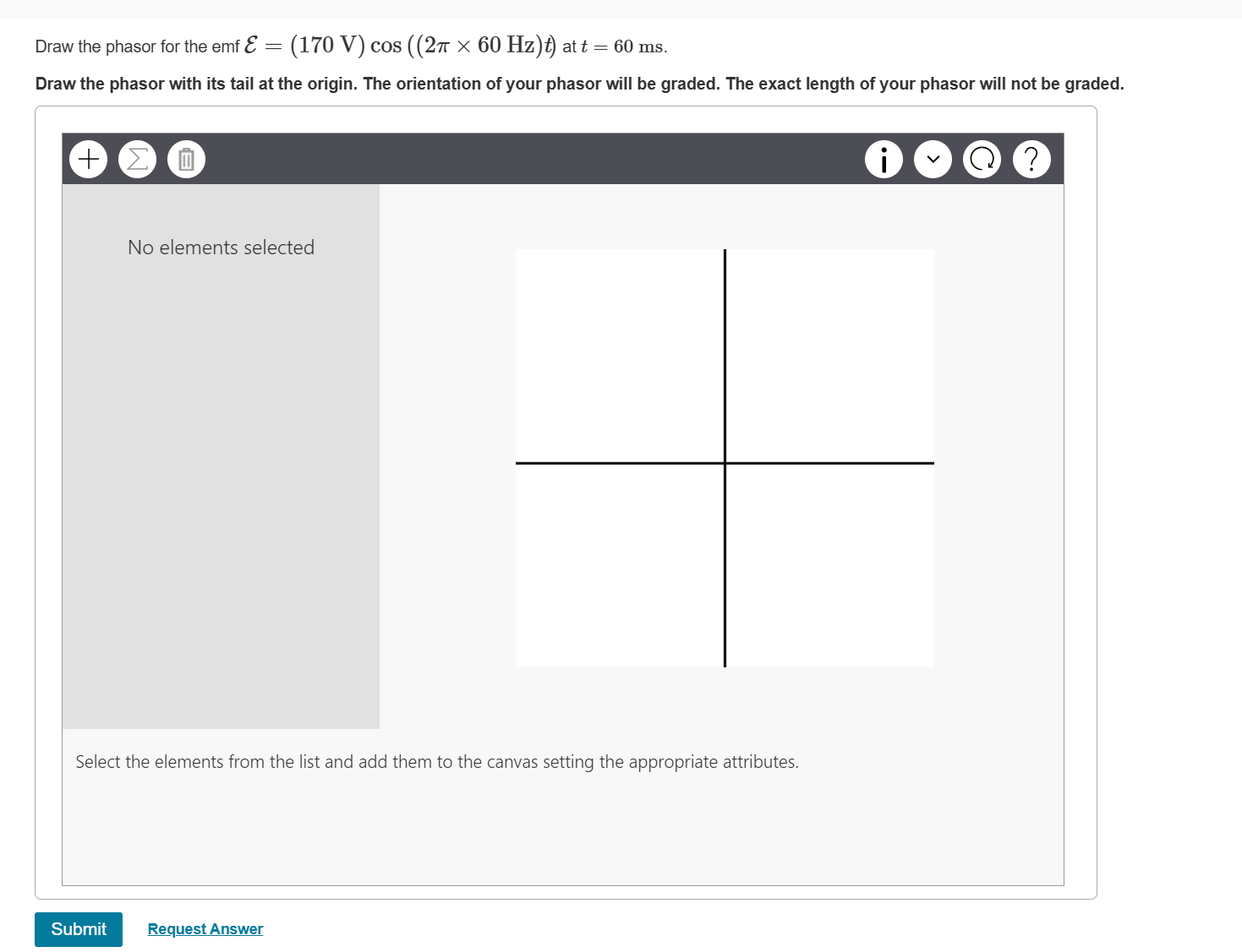 Solved Draw the phasor with its tail at ﻿the origin. The | Chegg.com