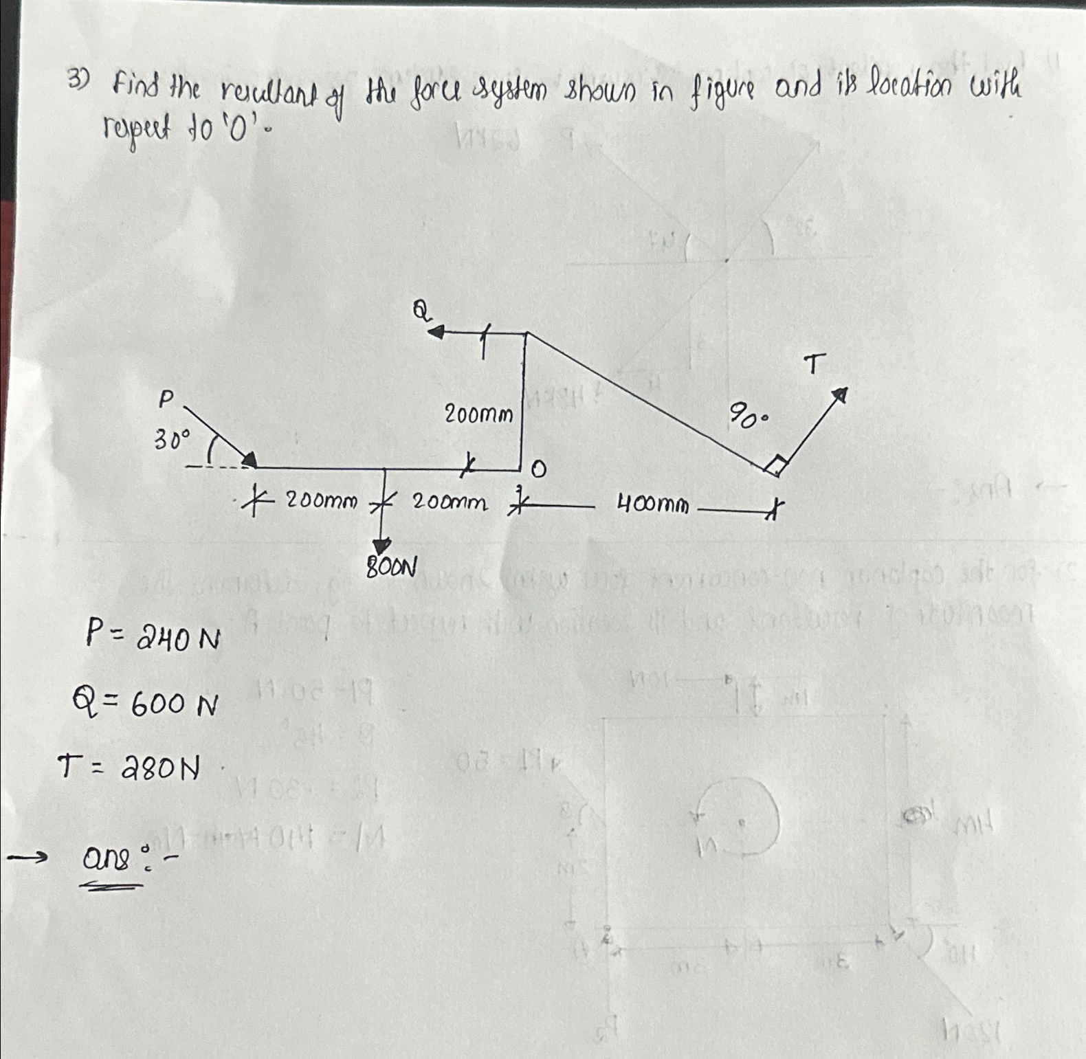 Solved Find the resultant of the force system shown in | Chegg.com