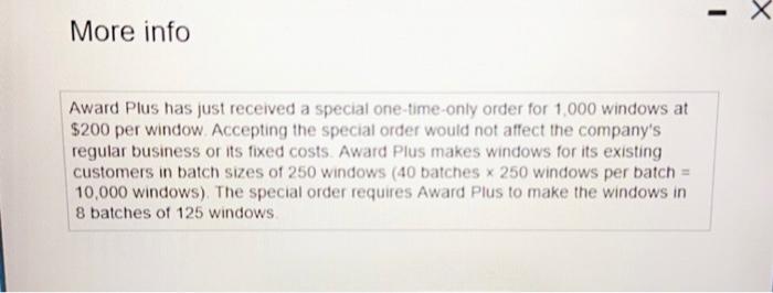 Solved More info Award Plus has just received a special | Chegg.com