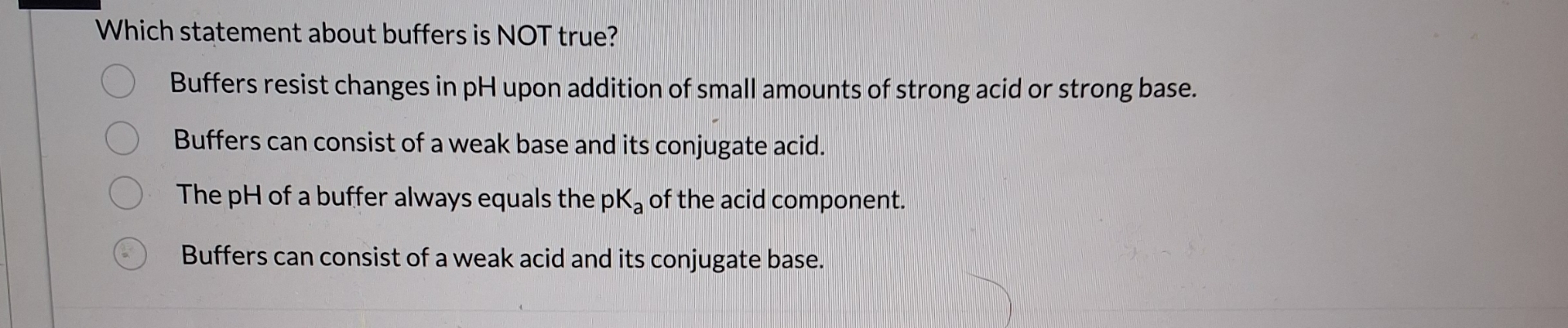Solved Which statement about buffers is NOT true?Buffers | Chegg.com