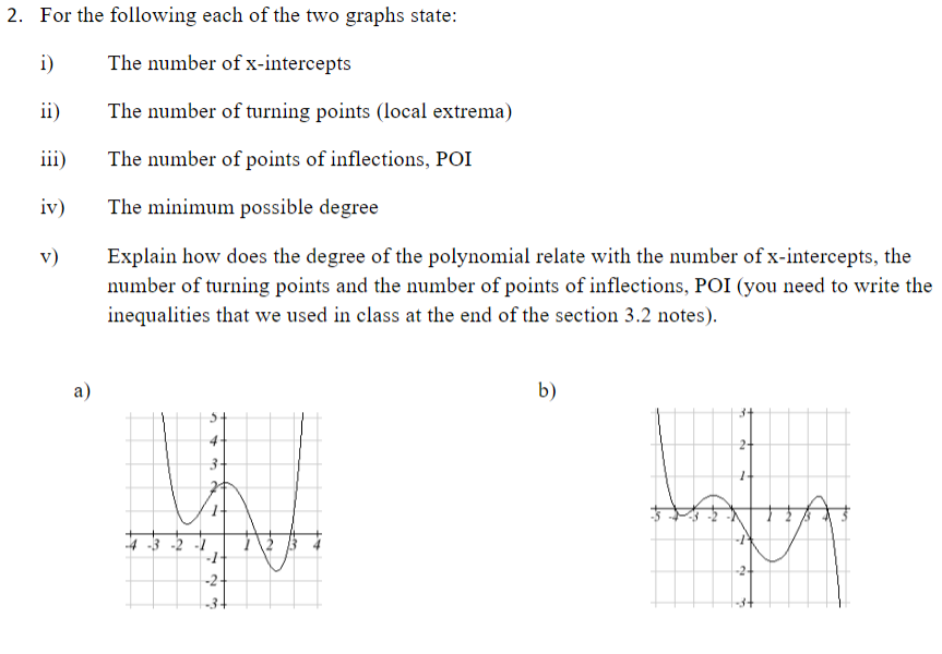Solved 2. For the following each of the two graphs state: i) | Chegg.com