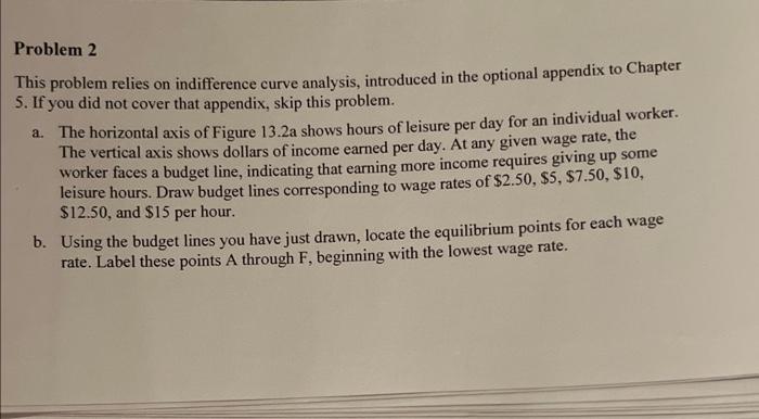Solved Problem 2 This problem relies on indifference curve | Chegg.com