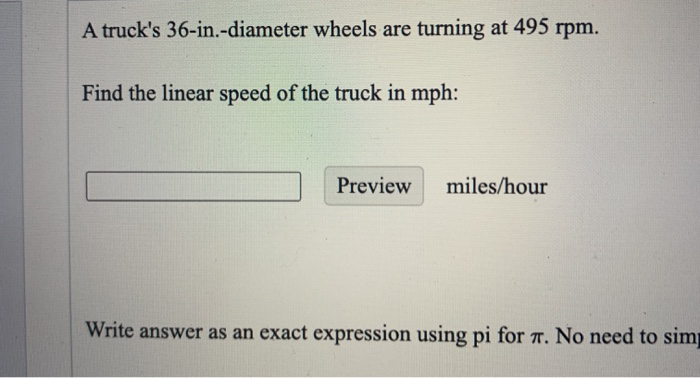 Solved A truck with 2-foot-diameter wheels is traveling at | Chegg.com