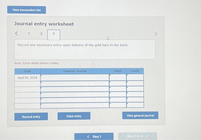 Solved Journal entry worksheet Record any necessary entry | Chegg.com