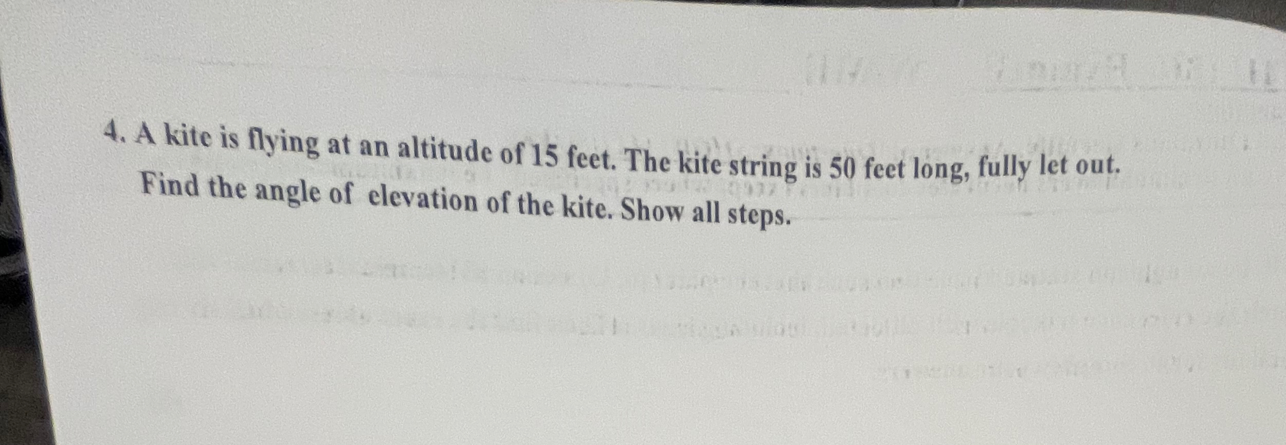 Solved A Kite Is Flying At An Altitude Of 15 ﻿feet The Kite
