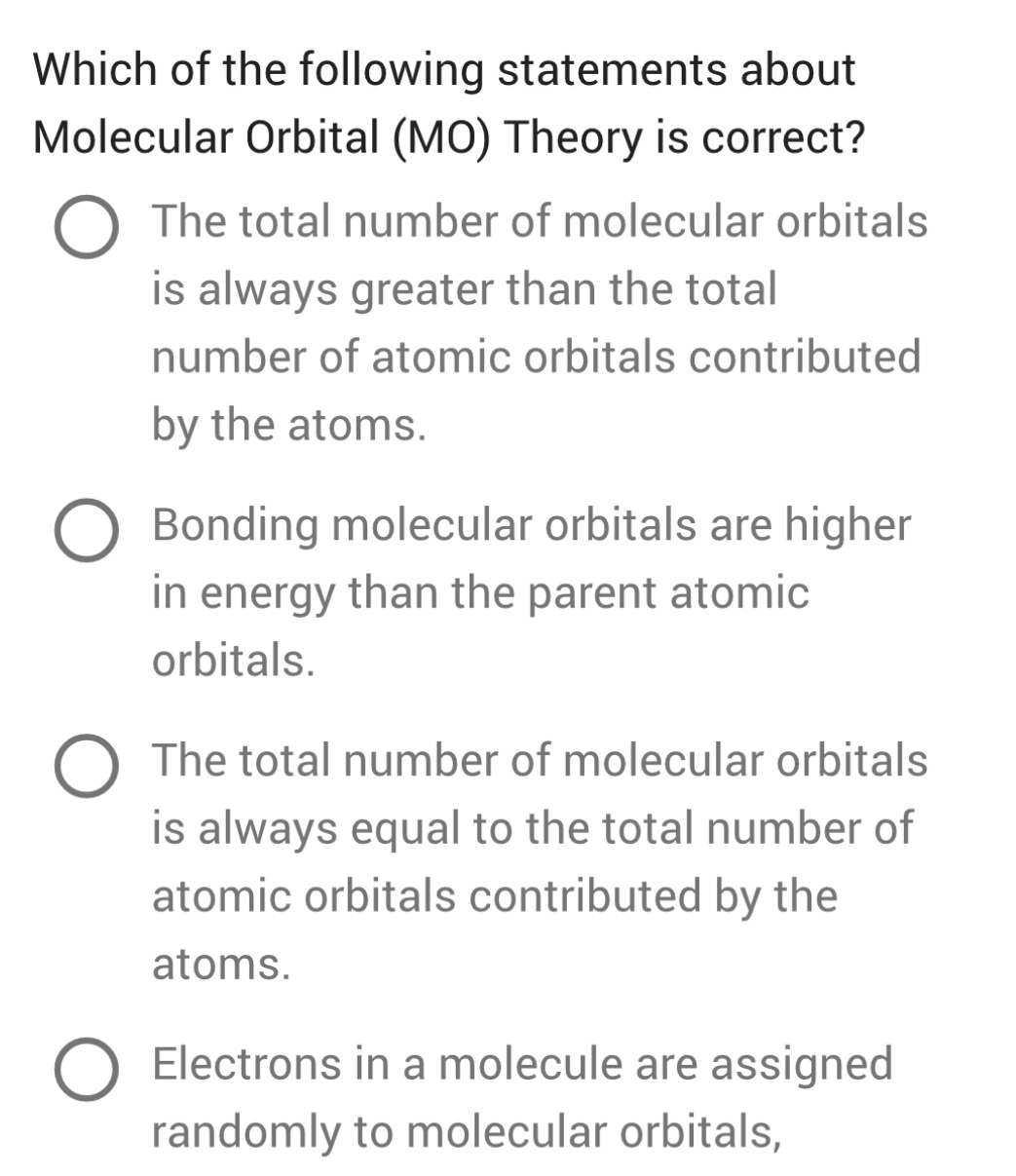 Solved Which of the following statements about Molecular | Chegg.com