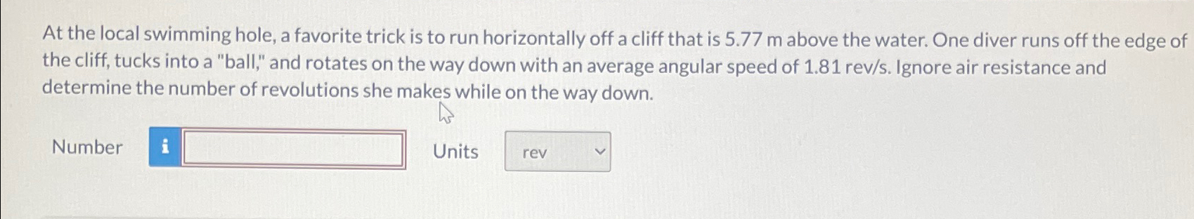 Solved At the local swimming hole, a favorite trick is to | Chegg.com